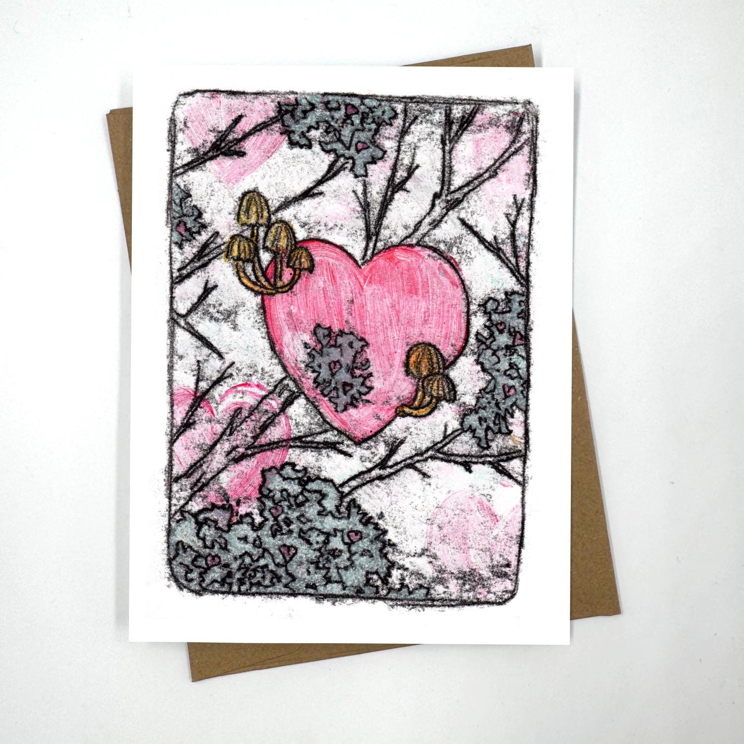 Lichen Love - Monoprint - Greeting Card - Etsy