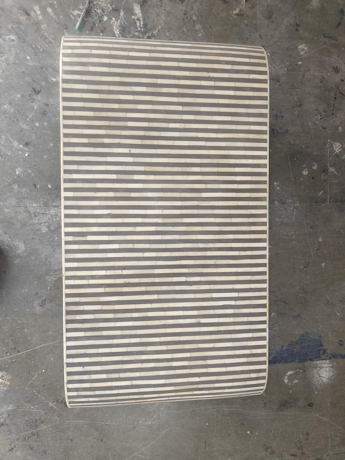 Handmade Bone Inlay Waterfall Coffee Table, Striped Living Room ...