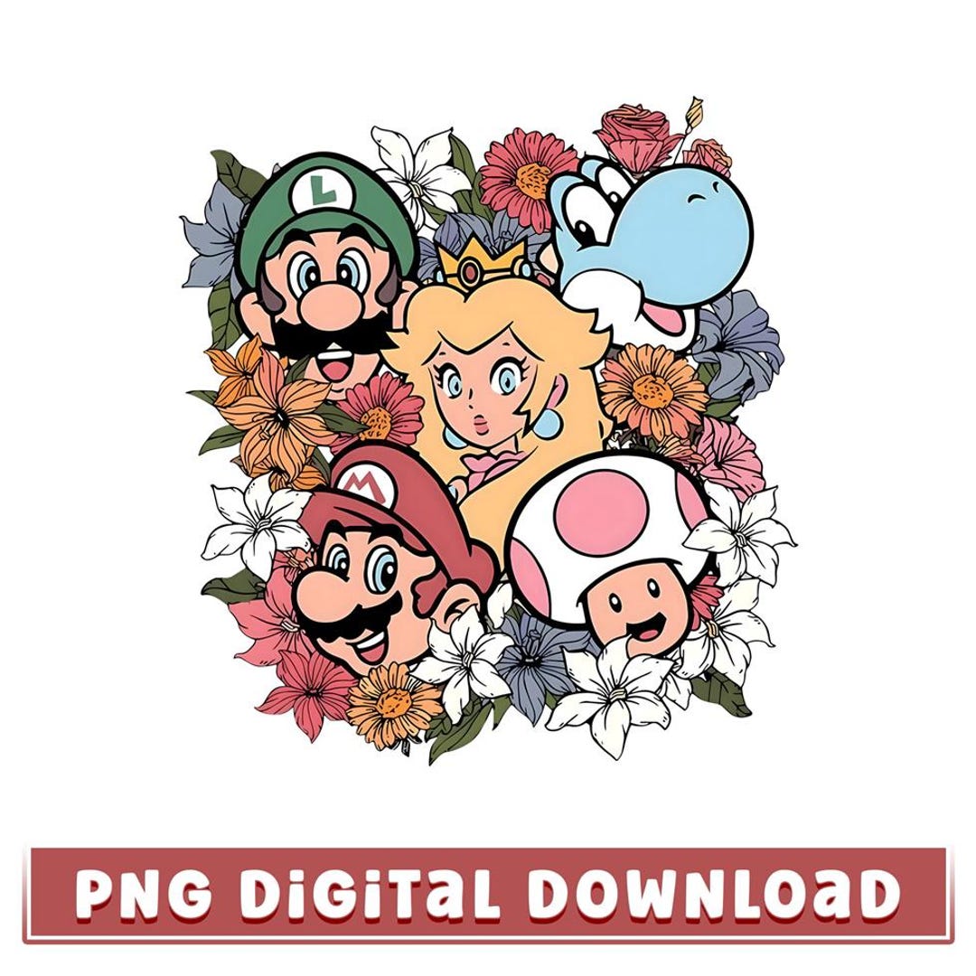 Return to Mario Floral PNG, the Super Mario Bros Movie, Main Street USA ...