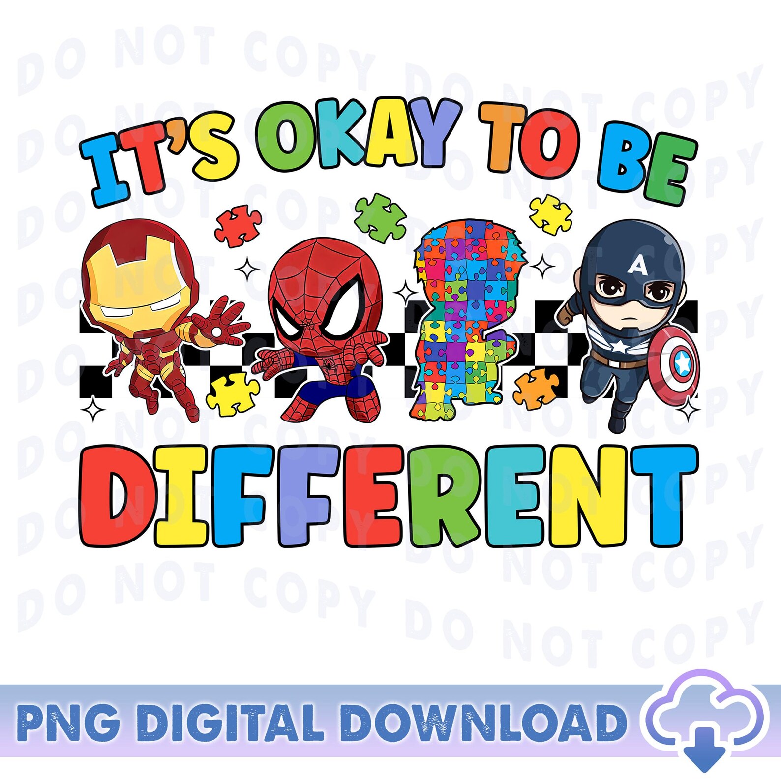 It’s Okay to Be Different Superhero Autism PNG, Avengers Autism ...