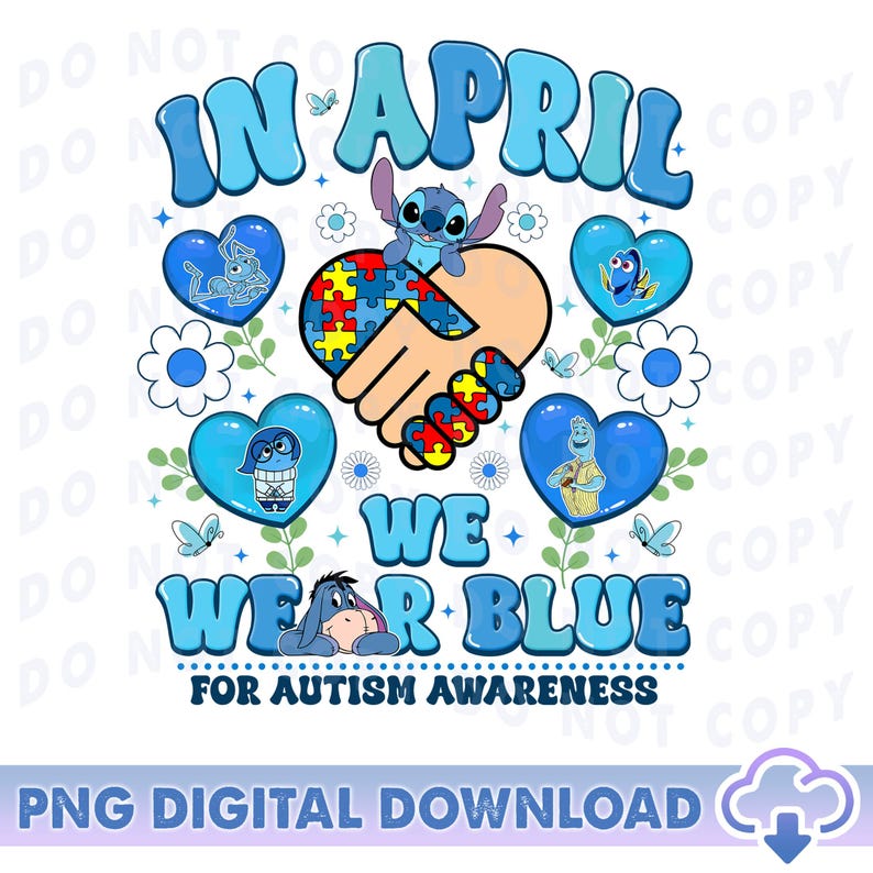 Disneyland All Characters in April We Wear Blue for Autism Awareness ...