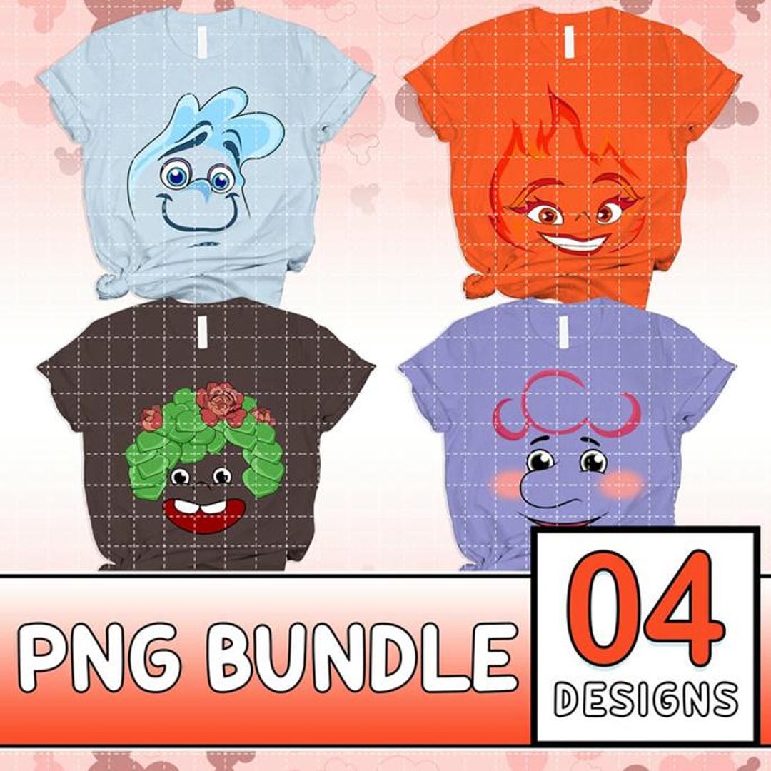 Costume Face Elemental PNG Bundle, Elemental Movie Halloween Costume ...