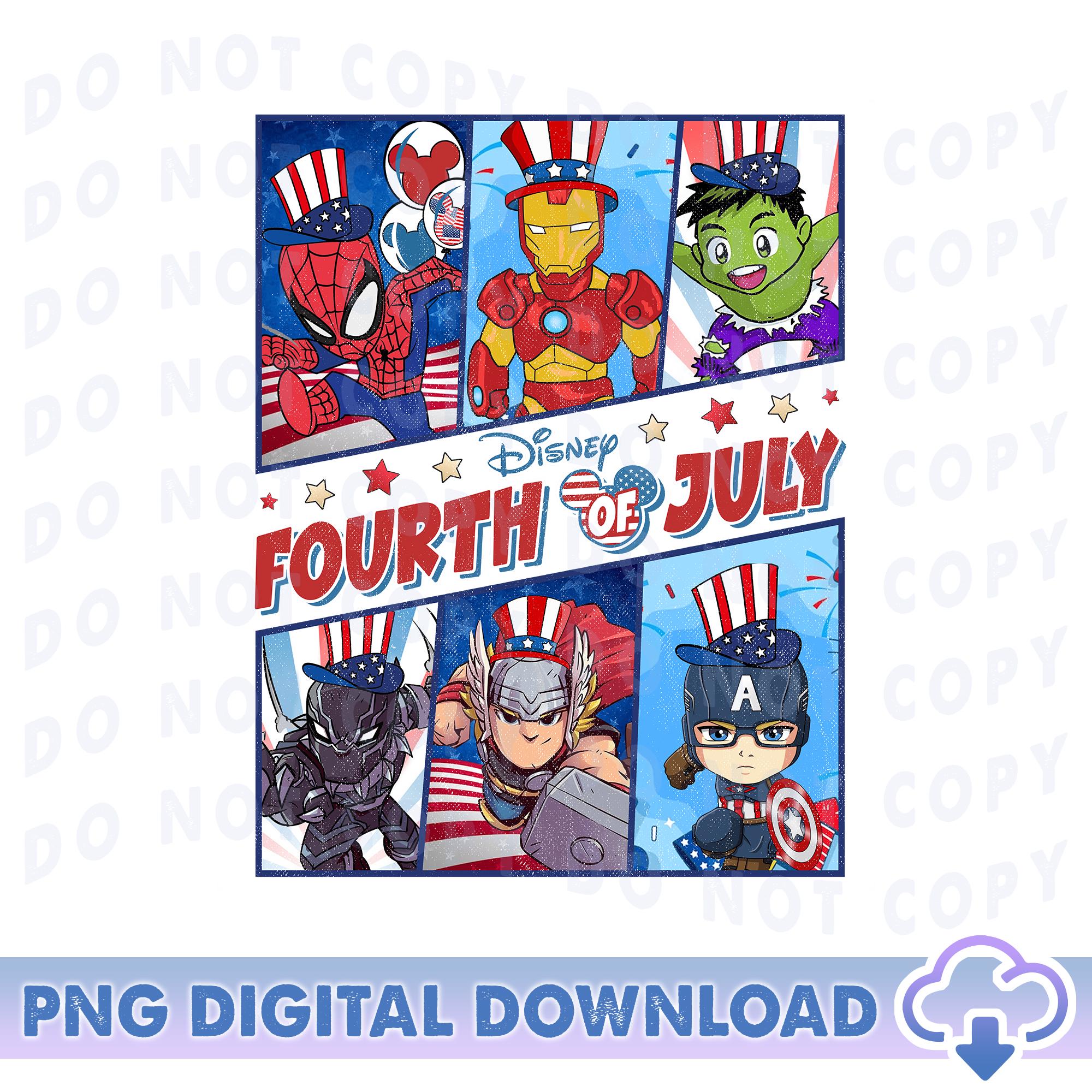 Superhero 4th of July Png, Avengers Characters Independence Day ...