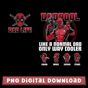 Personalized Dadpool PNG, Dad Life Png, Custom Deadpool Dad Png ...