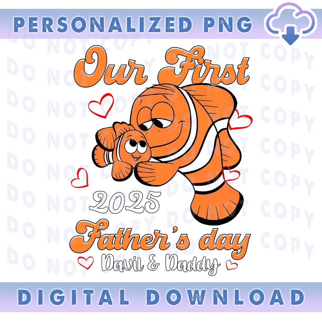 Disneyland Nemo and Marlin Finding Nemo Our First Fathers Day Png, Dad ...