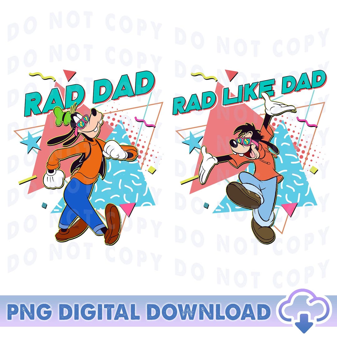 Retro Rad Dad Goofy Png, Disneyland Dad and Son Matching Png ...