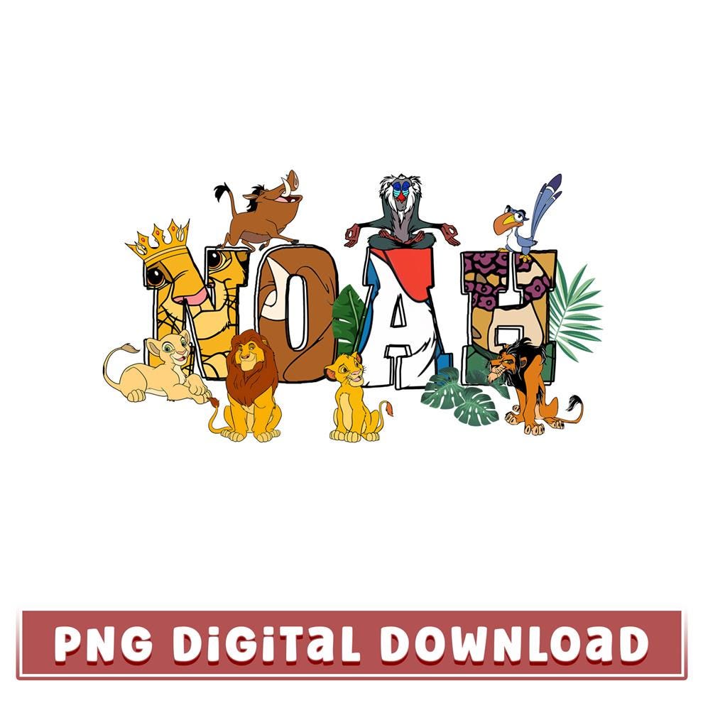 Custom Name Lion King PNG, Simba Timon Pumbaa Matching Png, Disneyland ...