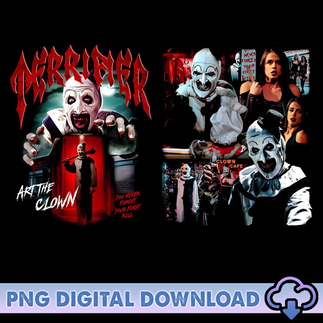 Retro Terrifier Art the Clown PNG, Clown Cafe Horror Png, Horror Movies ...