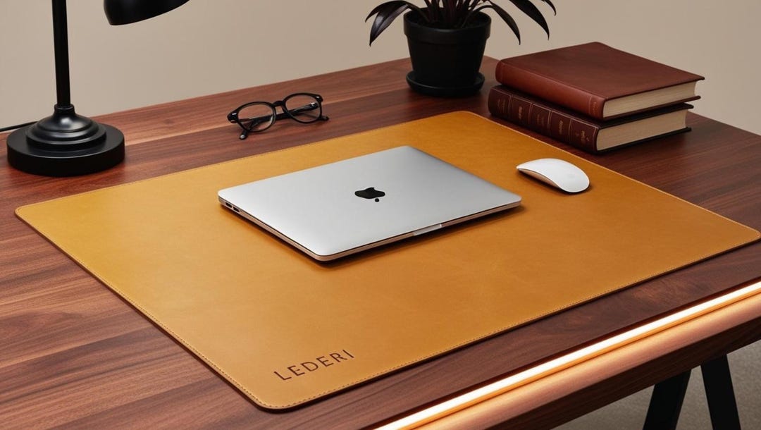 Office Desk Mat, Large Leather Desk Mat, Personalized Computer Pad ...