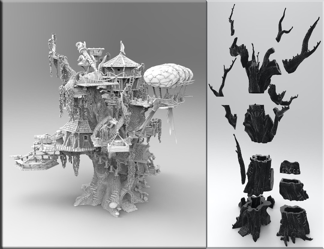 The Tree Village / Dnd Stl Files, Stl Files, Stl Pack, Pathfinder Stl, Best Stl, Miniatures Stl ...