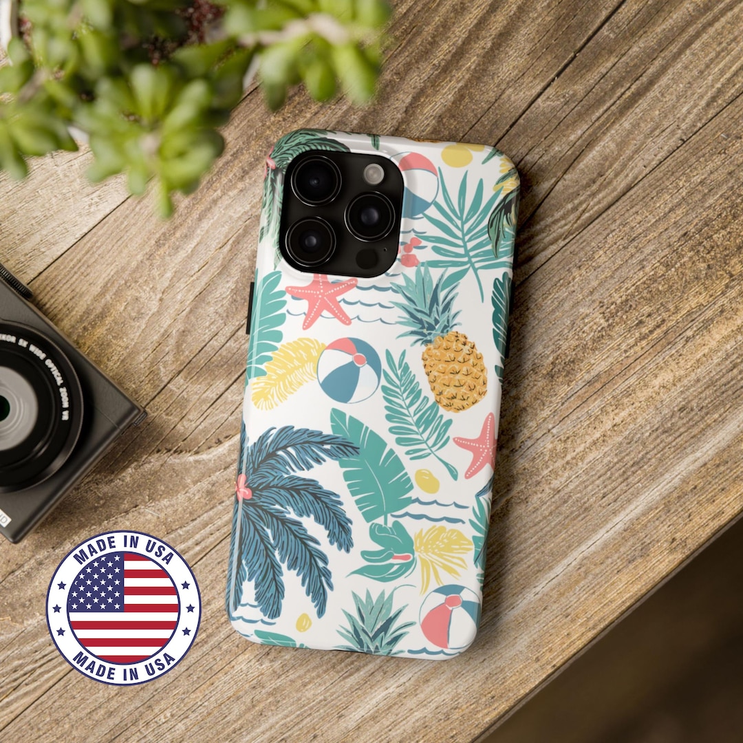 Tropical Vibe Phone Case Summer Style, Waterproof Mobile Cover, Beach ...