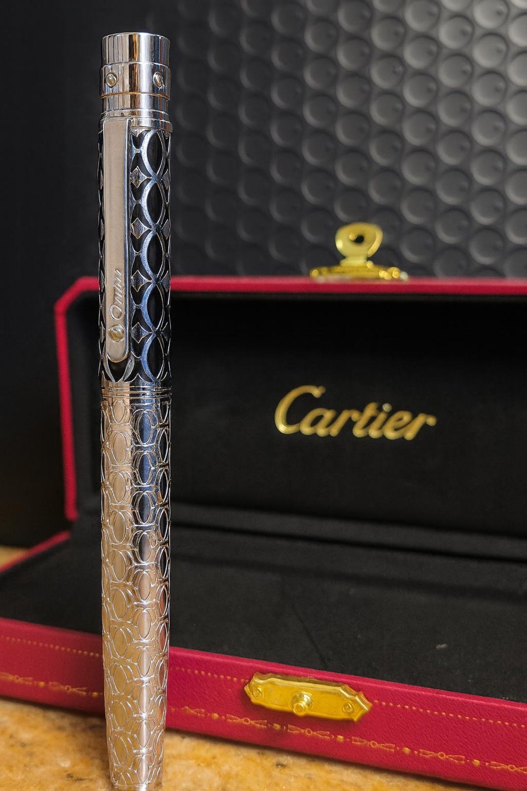 Santos De Cartier Rollerball Pen – Palladium Finish – Iconic Luxury ...
