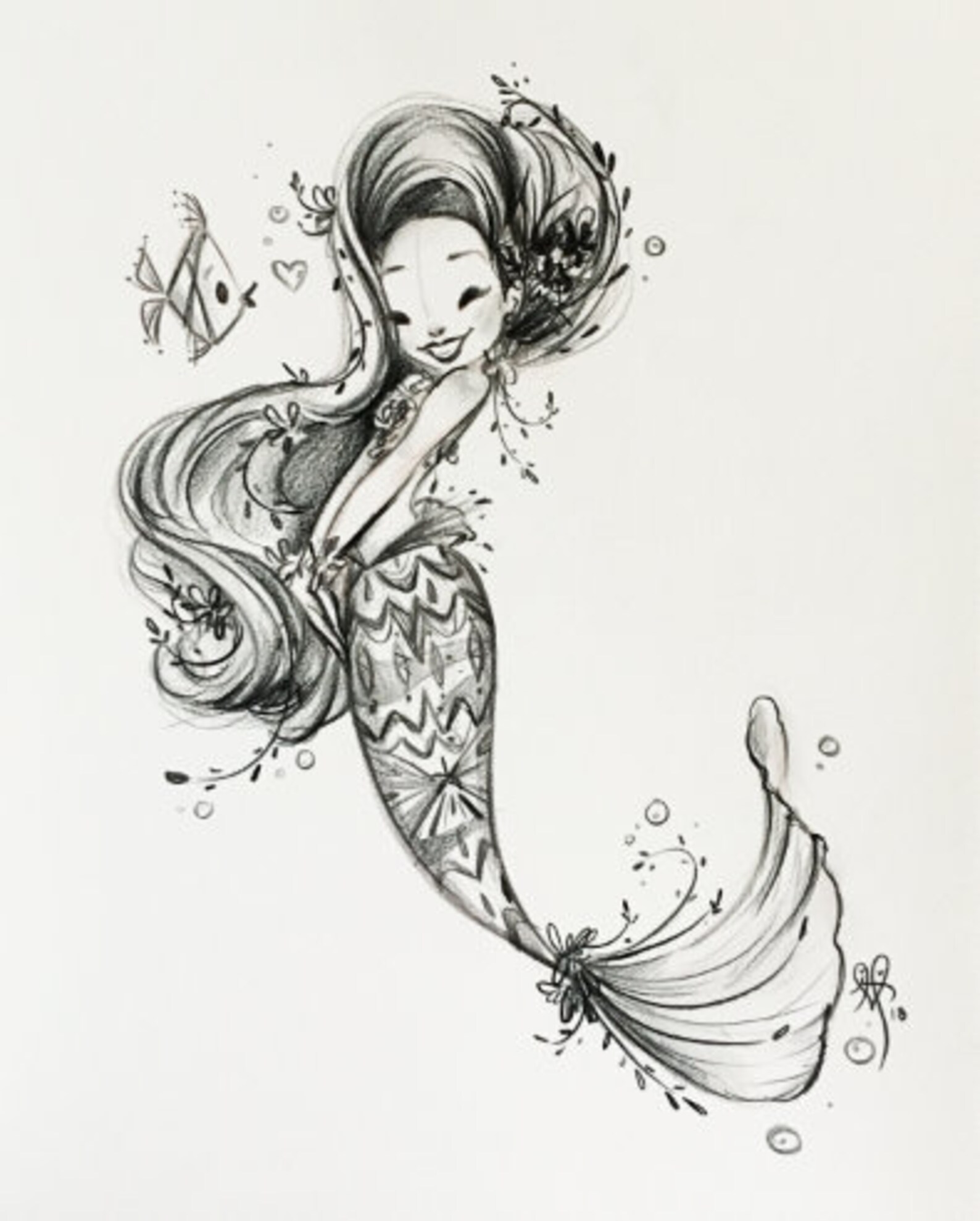 Tiki Mermaid Fine Art Print - Etsy