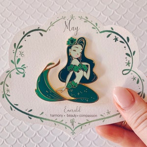 LIMITED EDITION May Emerald Mermaid Enamel Pin - Etsy