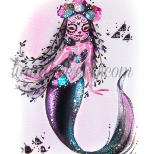 Periwinkle Mermaid Fine Art Mini Print - Etsy