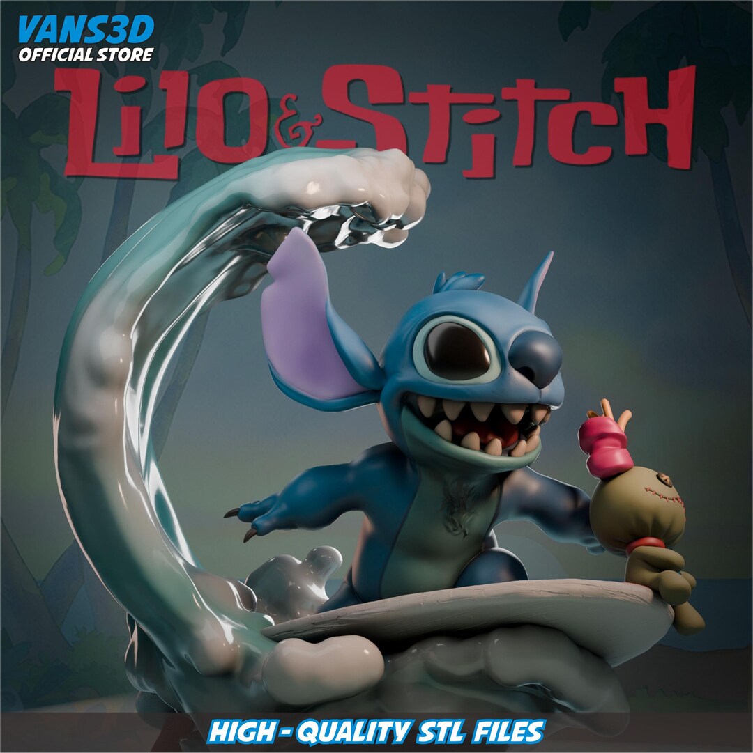 Lilo and Stitch Surf Disney STL File for 3D Printing High Quality 3D ...