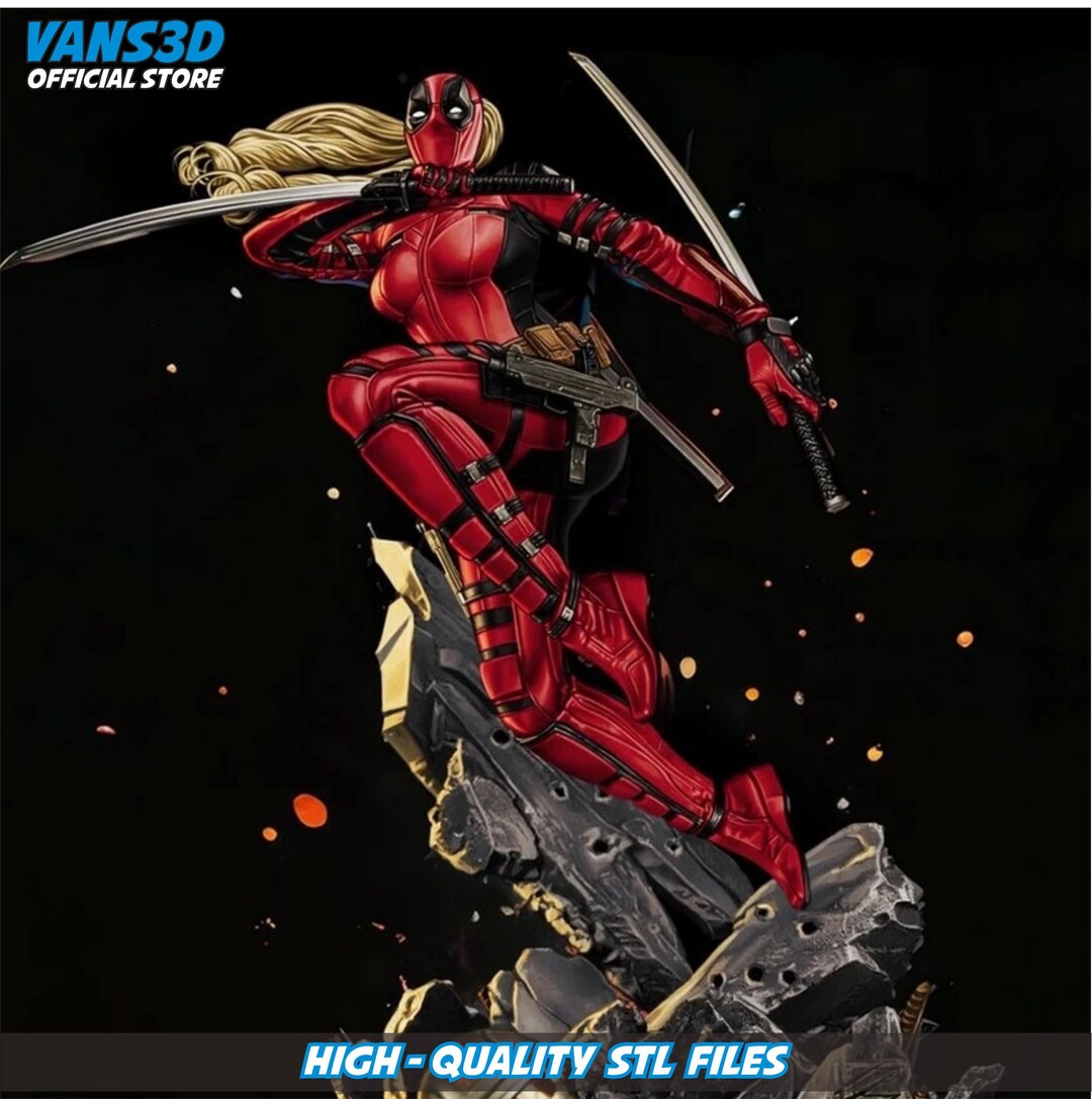 Lady Deadpool STL File for 3D Printing - High Quality 3D Model Figurine ...