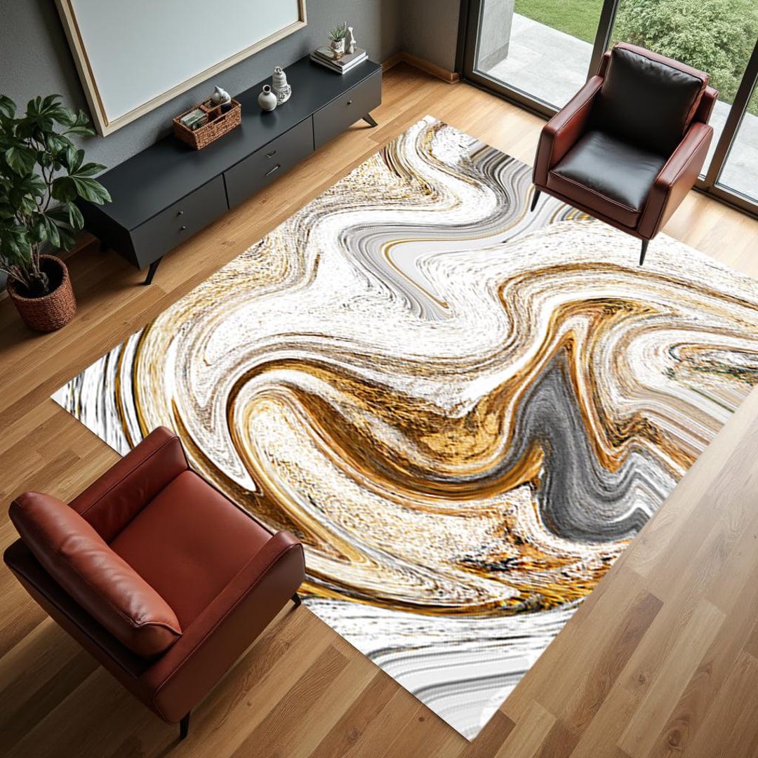 Modern Abstract Rug, Abstract Rug, Home Decor, Non-slip Rug, Washable ...