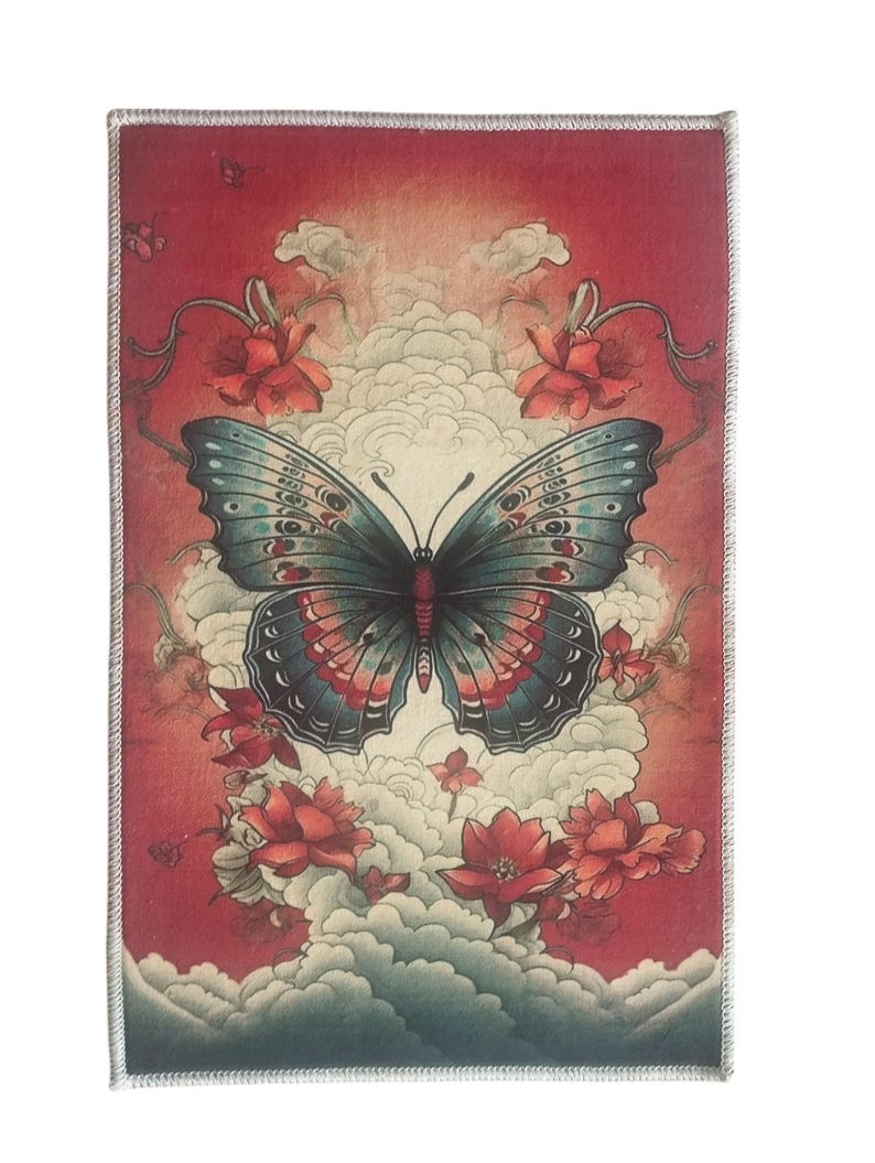 Anime Girl Rug, Japanese Art Rug, Geisha Tapestry Rug, Cherry Blossom ...