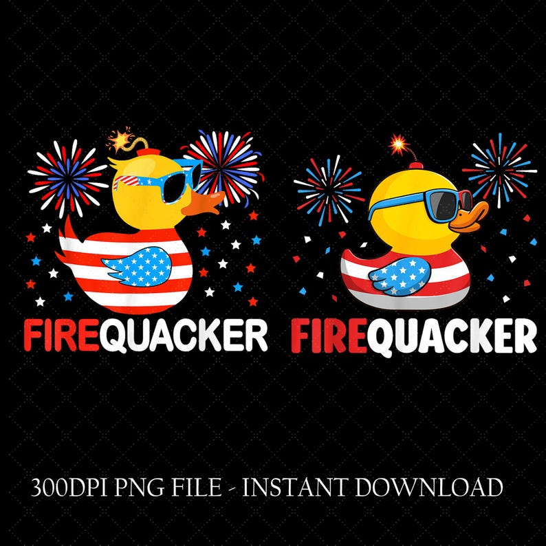 Firequacker 4th of July Png, Duck American Png, Flag Fireworks Png, 4th ...