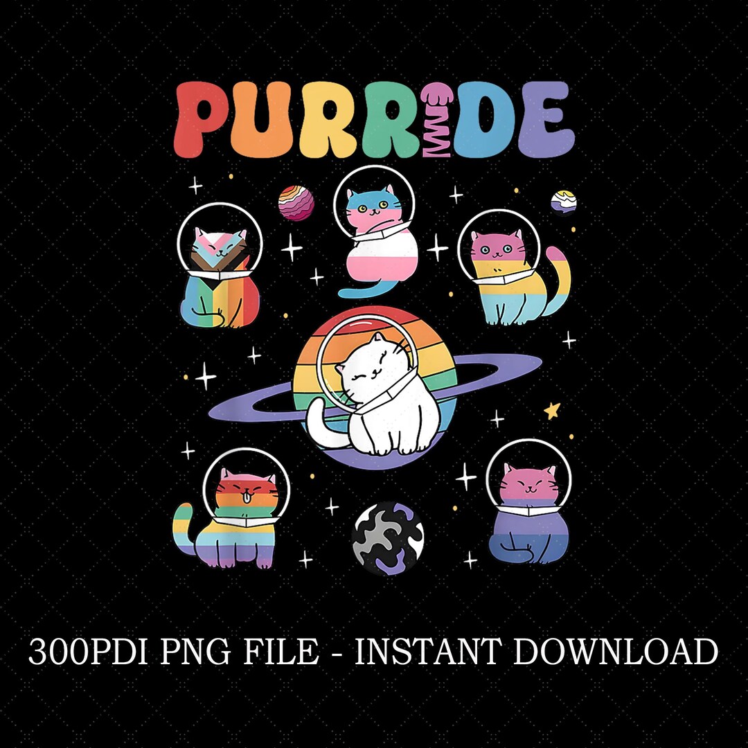 Purride LGBT Png, Cats in Space Png, Rainbow Cats Png, Lgbt Png, LGBT ...