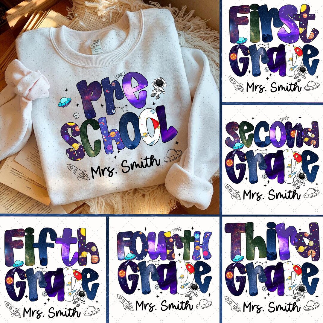 Custom Name Outer Space Theme Png, Back to School Png, First Day of ...