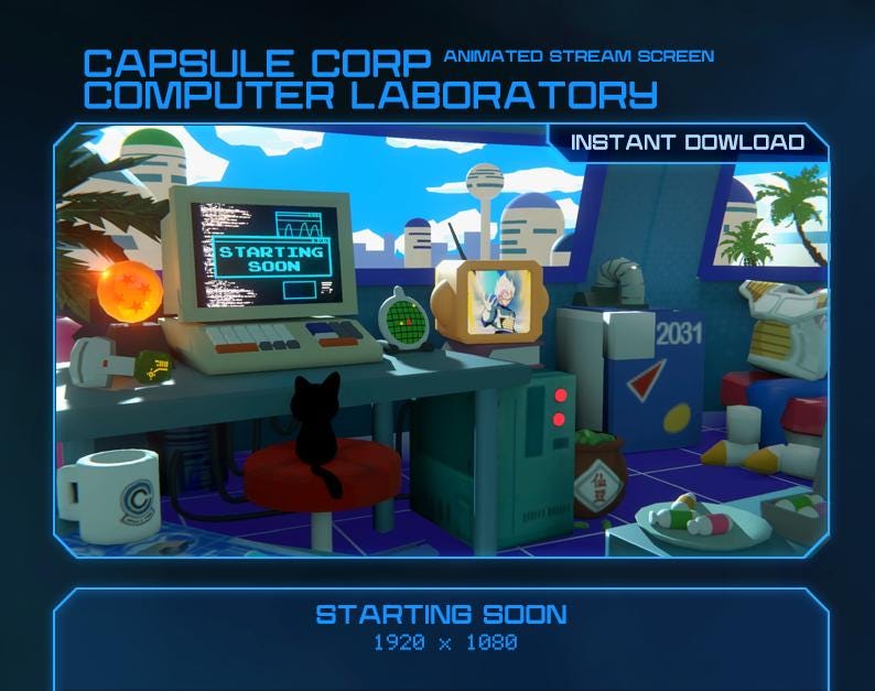 3D Animated Anime Dragonball Capsule Corp Twitch & Youtube Stream ...