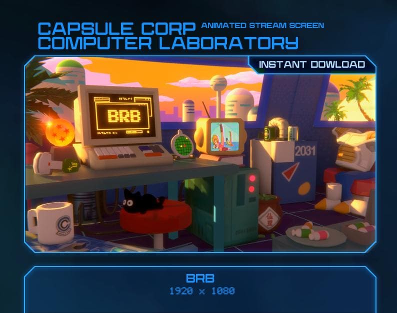 3D Animated Anime Dragonball Capsule Corp Twitch & Youtube Stream ...