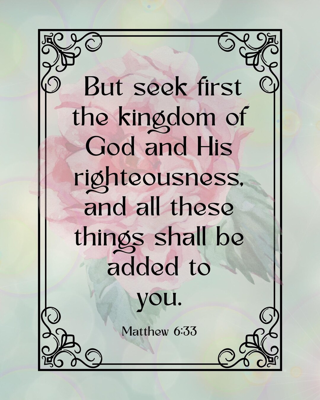 But Seek First the Kingdom of God Matthew 6:33 Bible Verse Wall Art ...