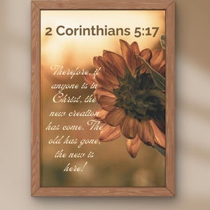 2 Corinthians 5:17 New Creation Bible Verse Print / Multiple Sizes (PDF ...