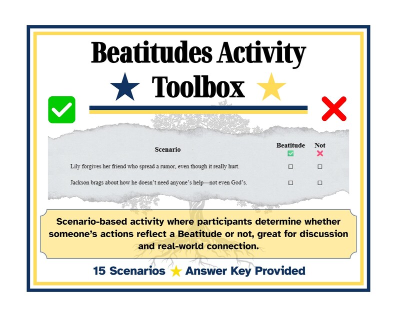 Beatitudes Activity Toolbox: Bible Skits & Games (digital Download) - Etsy