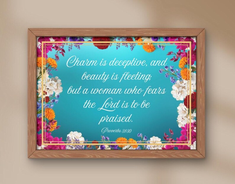 Proverbs 31:30 A Woman Who Fears the Lord Bible Verse Art Digital ...