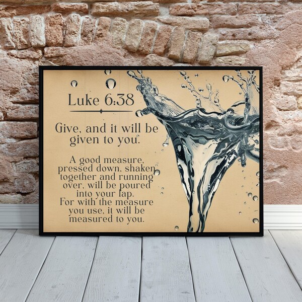 Luke 6 Verse 38 Art - Etsy