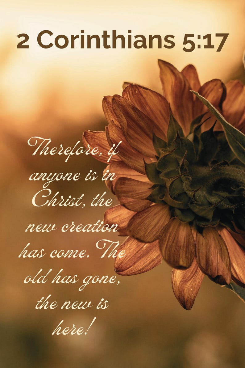 2 Corinthians 5:17 New Creation Christian Home Decor Bible Verse Art ...