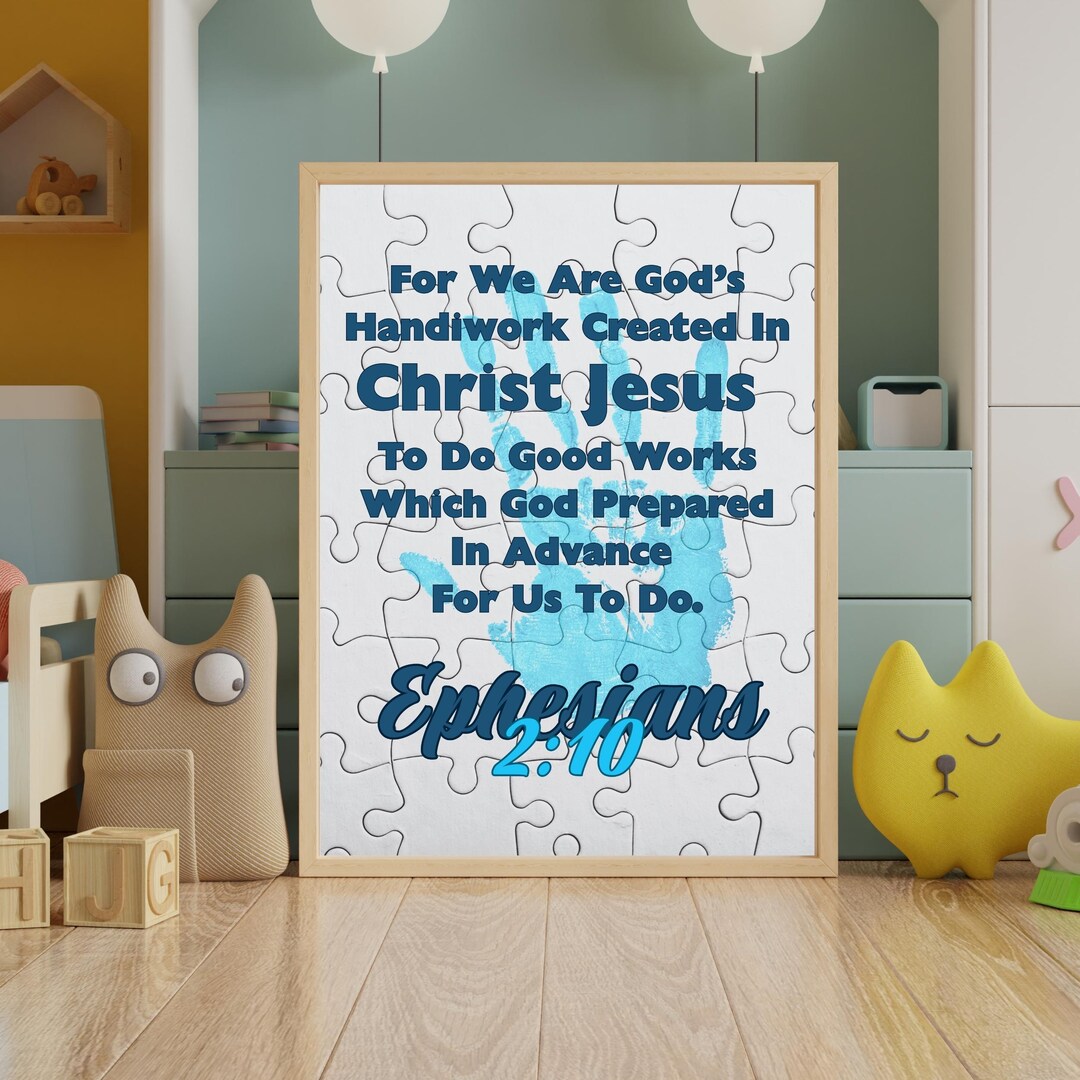 Ephesians 2:10 Bible Verse Art Print, Christian Nursery Decor (PDF) - Etsy