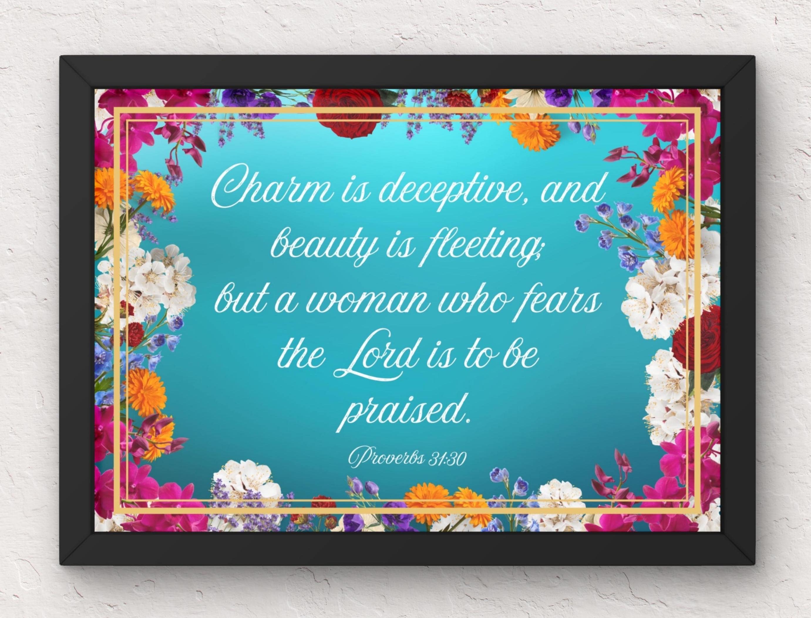 Proverbs 31:30 A Woman Who Fears the Lord Bible Verse Art Digital ...