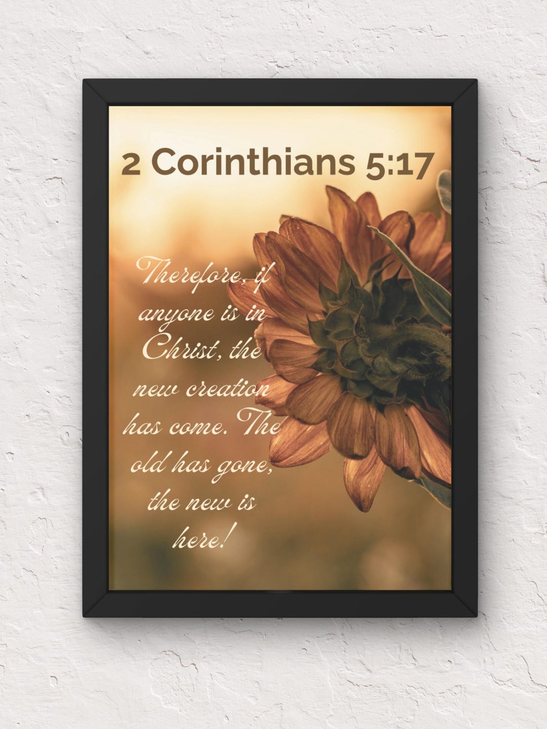 2 Corinthians 5:17 New Creation Christian Home Decor Bible Verse Art ...