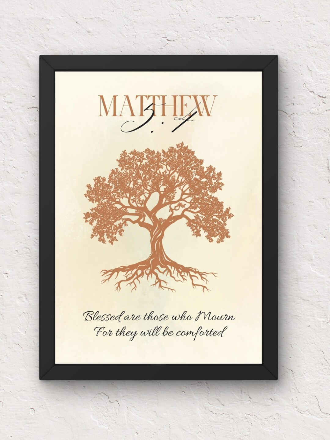Beatitudes Matthew 5:4 Bible Verse Art Print, Christian Home Decor ...