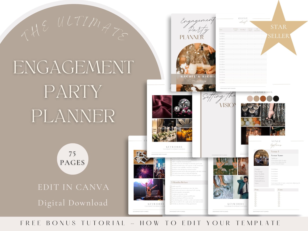 Engagement Party Planner Template, Future Mrs, Event Planner, Digital ...