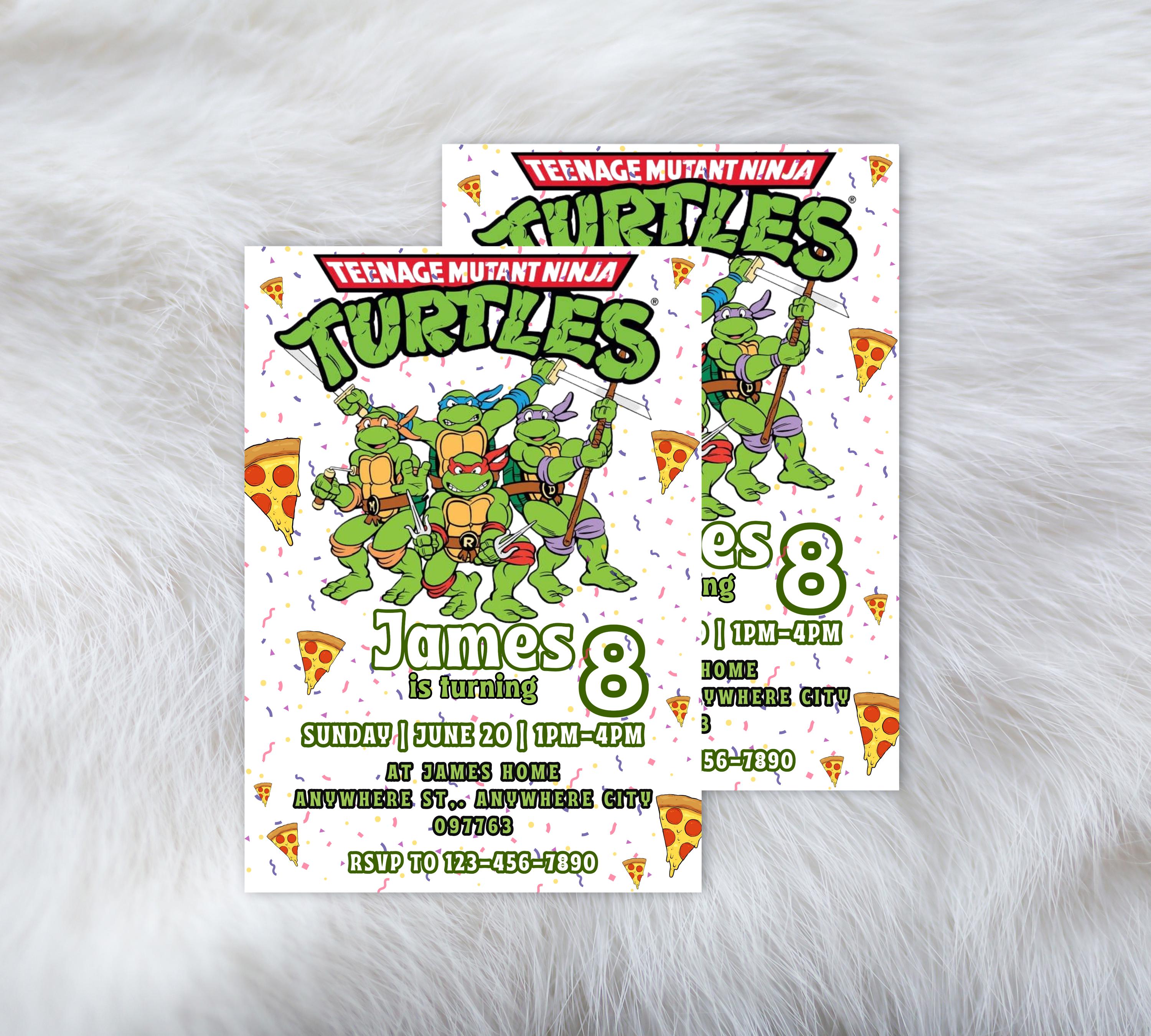 Editable Ninja Turtle Birthday Invitation, Printable Ninja Invite ...