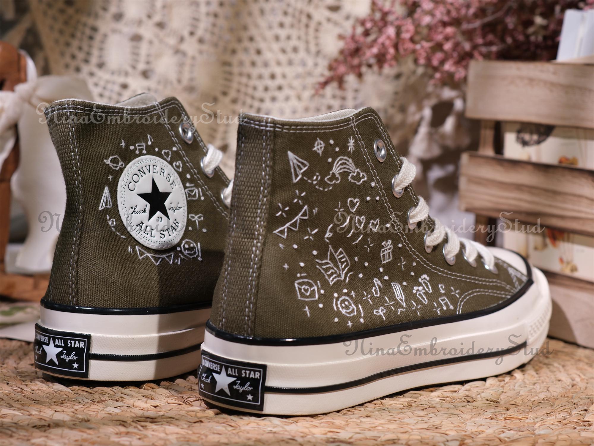 Cartoon-style Converse Chuck Taylor Embroidery/hand Embroidery ...