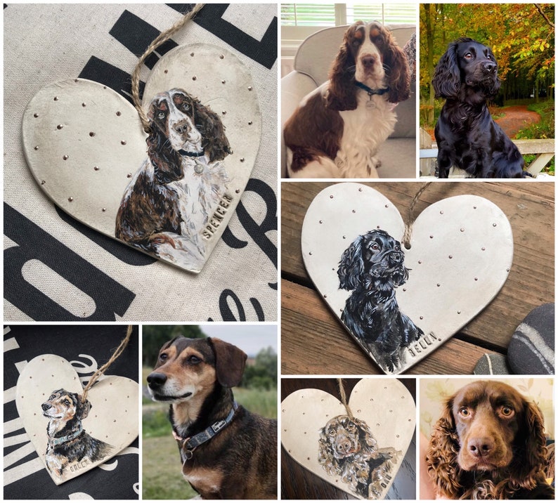 Custom pawtrait Clay Pet Portrait Decoration - Etsy