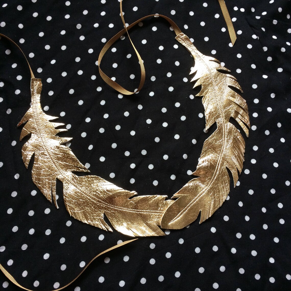 Leather Feather Collar - Etsy
