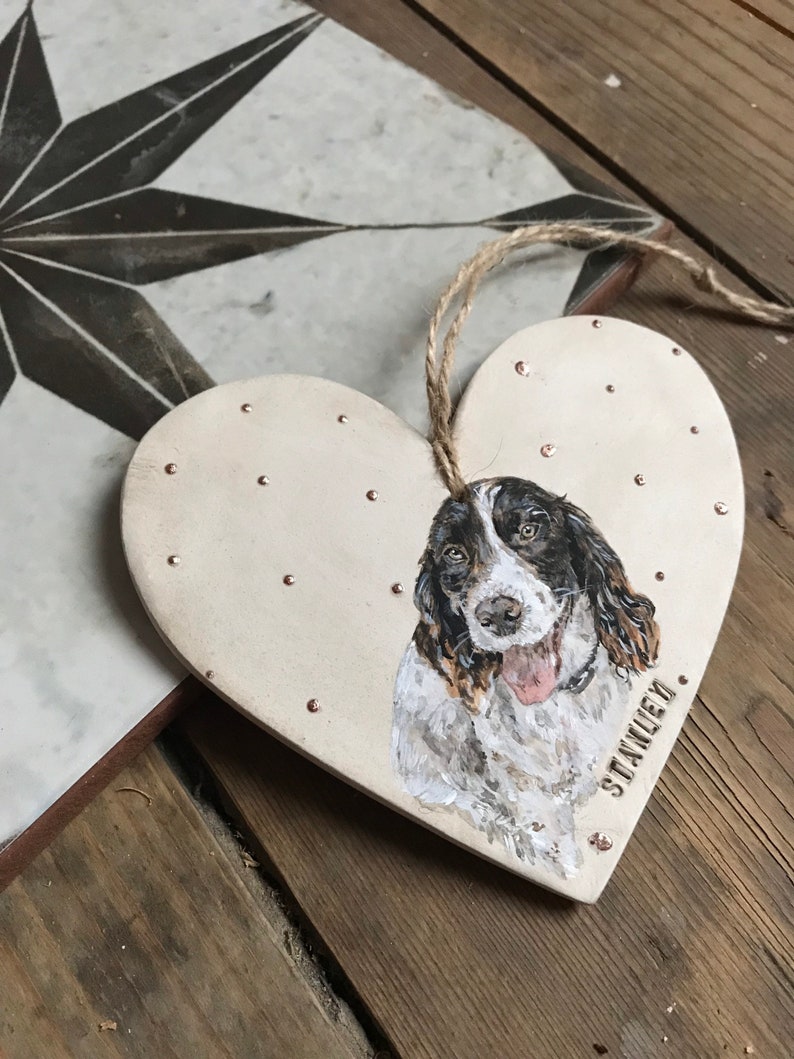 Custom pawtrait Clay Pet Portrait Decoration - Etsy