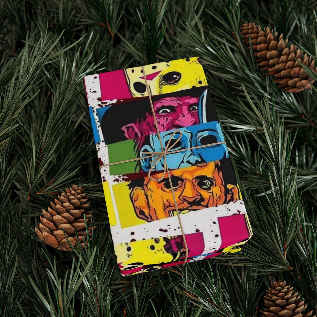 Villain Wrapping Paper Roll, Colorful Horror Gift Wrap - Etsy
