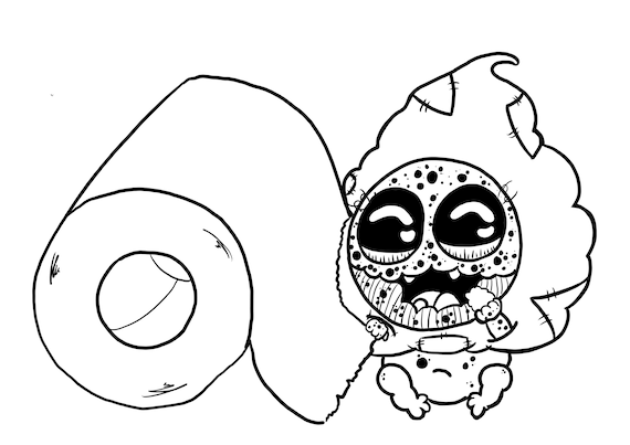 Printable Downloadable Coloring Page Wobblins Monster Art | Etsy