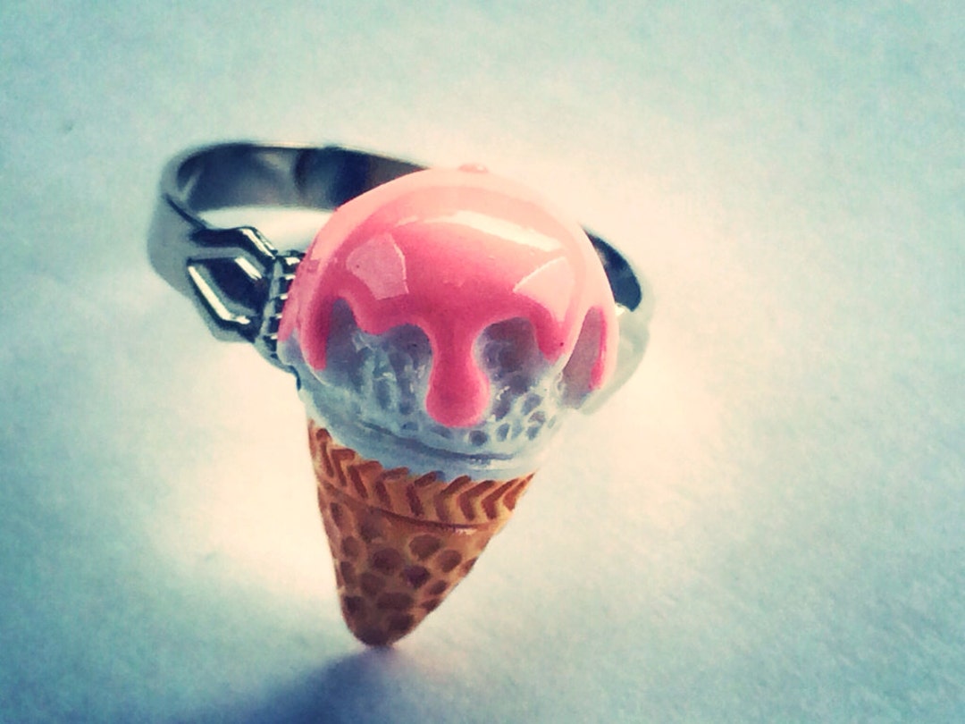 Ice Cream Ring, Adjustable Ring, Miniature Food, Kawaii, Geekery, Crème ...
