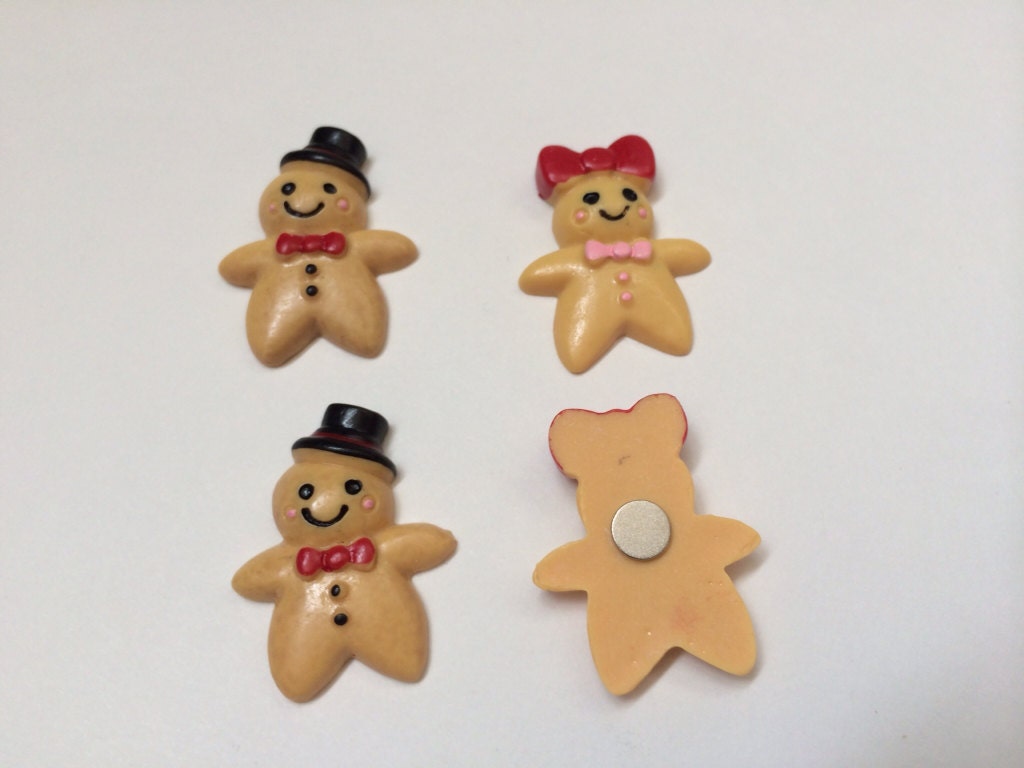 Ginger Bread Magnets Christmas Magnets Man and Woman Super - Etsy