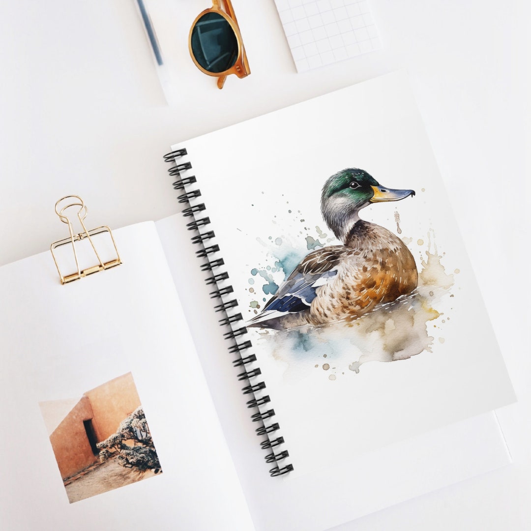 Mallard Duck Spiral Notebook, Wildlife Journal, Duck Lover Gift ...