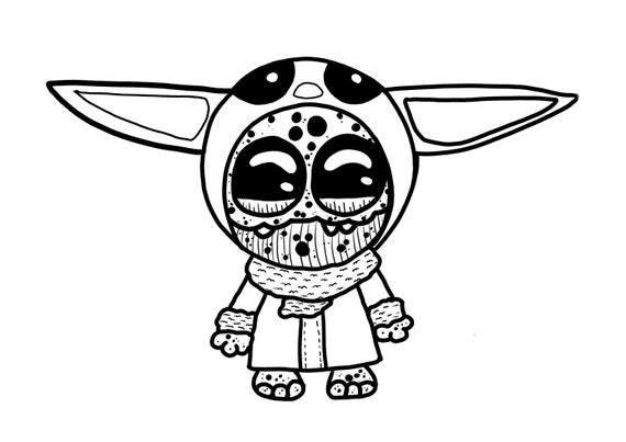 Printable Downloadable Coloring Page Wobblins Monster Baby | Etsy